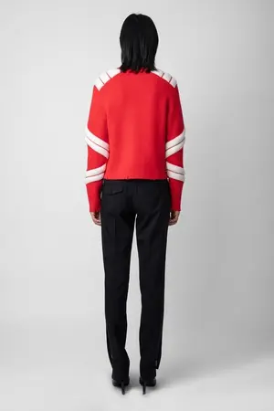 Zadig&Voltaire Long Sleeve Wool Sweater With Contrast Stitching