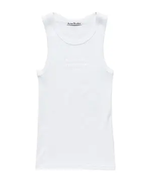 Acne Studios Logo-print Ribbed Tank Top - White
