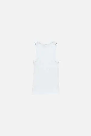 Acne Studios Logo-print Ribbed Tank Top - White