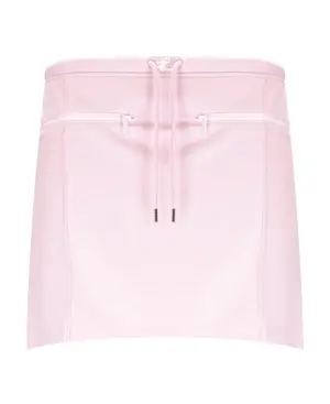 COURREGES Courrèges Ribbed Mini Skirt With Drawstring Waist - Pink