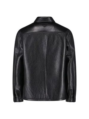 Prada Long Sleeve Leather Jacket