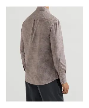 Brunello Cucinelli Flower-print Twill Shirt - Gray