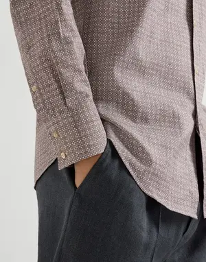 Brunello Cucinelli Flower-print Twill Shirt - Gray
