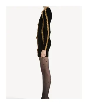 Balmain Velvet Dress With Embroidered Trim