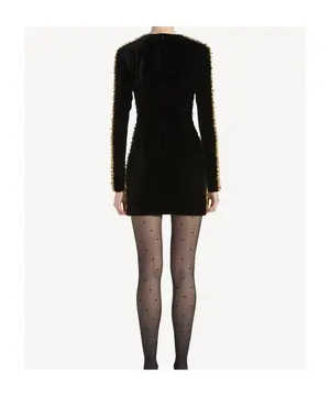 Balmain Velvet Dress With Embroidered Trim