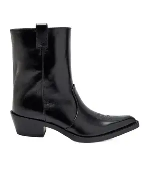 Khaite Clive 35 Leather Ankle Boots - Black