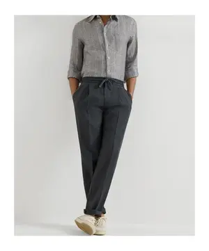 Brunello Cucinelli Pleated Drawstring Trousers