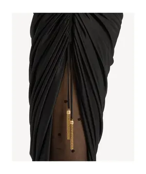 Balmain Flowing Jersey Midi Skirt With Slit
