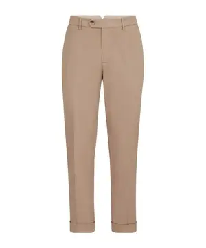 Brunello Cucinelli Garment-dyed Italian-fit Trousers In American Pima Comfort Cotton Gabardine - Brown