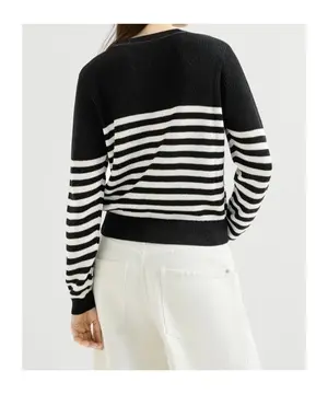 Brunello Cucinelli Ribbed Striped Long Sleeve Knitwear