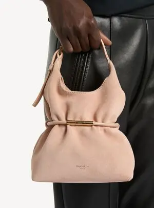 Balmain Suede Sphynx Mini Bag - Pink