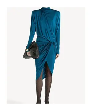 Balmain Draped Flowing Jersey Dress