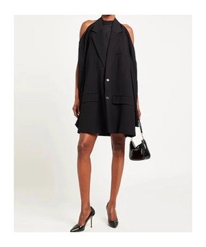 Balenciaga Crepe Open Back Halterneck Dress