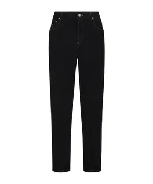 Brunello Cucinelli Garment-dyed Five-pocket Trousers In Cotton Narrow Wale Corduroy - Black