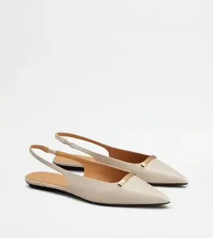 TOD'S Slingback Ballet Flats With Metal Detailing
