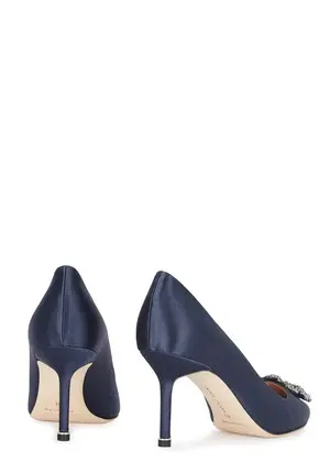Manolo Blahnik Hangisi 75 Silk-satin Pumps
