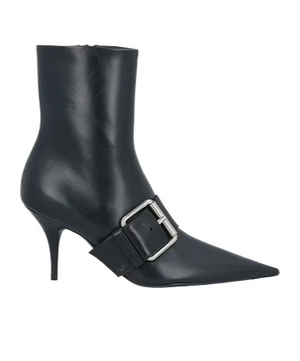 Balenciaga Pointed-toe Ankle Boots With Buckle Detail