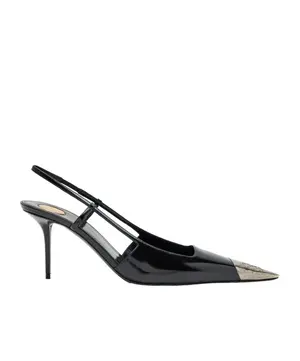 Saint Laurent Jeanne 75 Patent Leather Slingback Pumps