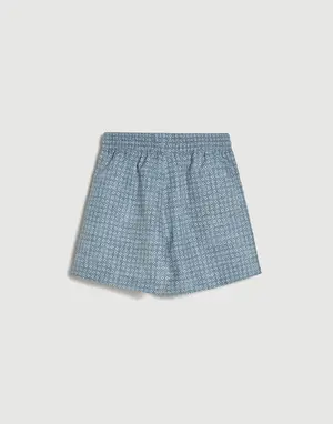 Brunello Cucinelli Patterned Techno Fabric Swim Shorts With Logo