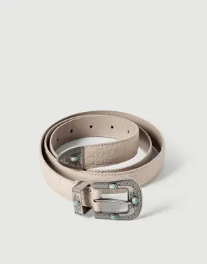 Brunello Cucinelli Alligator Belt With Detailed Buckle And Tip