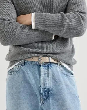 Brunello Cucinelli Alligator Belt With Detailed Buckle And Tip