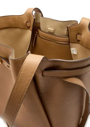 Tory Burch Romy Grained Leather Tote Bag - Brown