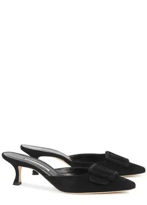 Manolo Blahnik Maysale 50 Suede Mules