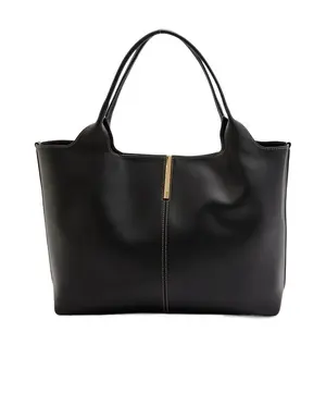 TOD'S Small Leather Tote Bag - Black
