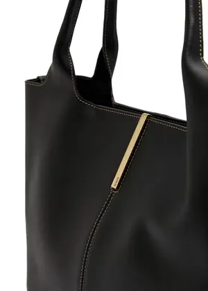 TOD'S Small Leather Tote Bag - Black