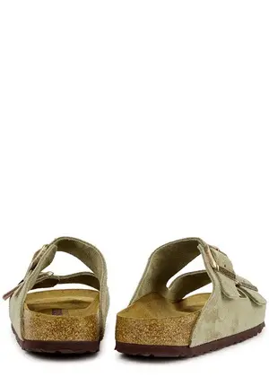 BIRKENSTOCK Arizona Taupe Suede Sliders