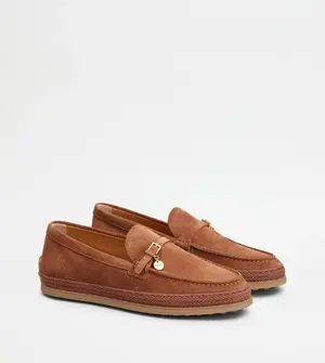 TOD'S Suede Loafers With Mini Pin-buckle
