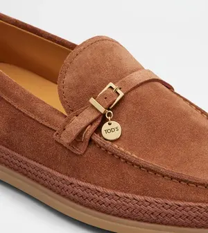 TOD'S Suede Loafers With Mini Pin-buckle