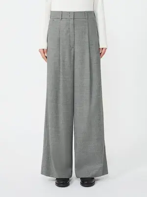 Max Mara Wool Flannel Wide-leg Pants