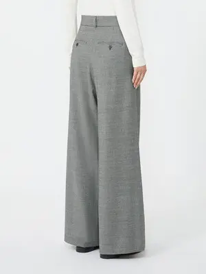 Max Mara Wool Flannel Wide-leg Pants