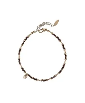 Brunello Cucinelli Brown-hematite And Sterling Silver Anklet - Nude