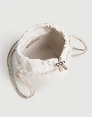 Brunello Cucinelli Canvas And Techno Cotton Taffeta Bucket Bag