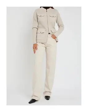 Moncler Logo Ribbed Wool And Shell Cardigan