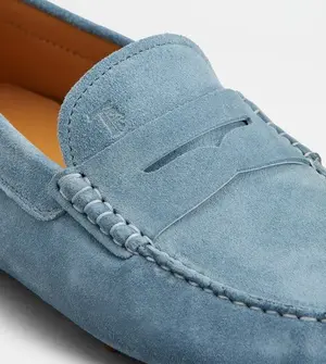 TOD'S Gommino Bubble Penny-strap Loafers - Light Blue