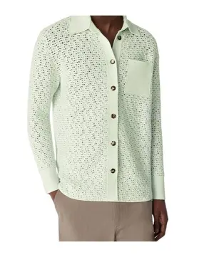 Bottega Veneta Cotton Crochet Knit Shirt