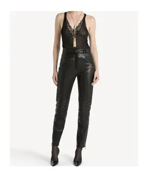 Balmain Lambskin Biker Trousers