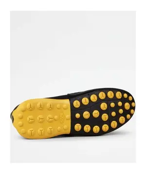 TOD'S Automobili Lamborghini Slip-on Leather Driving Shoes - Black/yellow