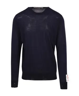 GOLDEN GOOSE Logo Patch Wool Jumper - Black