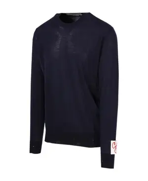 GOLDEN GOOSE Logo Patch Wool Jumper - Black