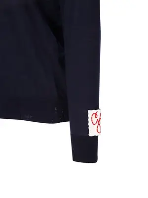 GOLDEN GOOSE Logo Patch Wool Jumper - Black