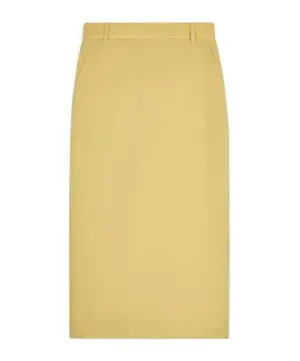 TOD'S Wool Midi Skirt With Slit - Yellow
