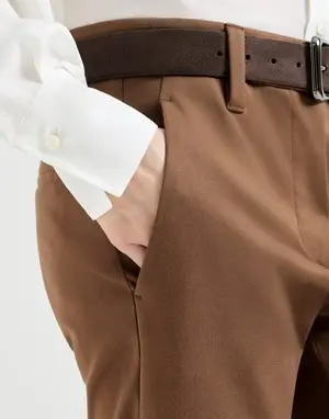 Brunello Cucinelli Stretch Cotton Slim Fit Trousers