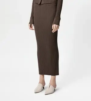 TOD'S Slit Midi Skirt - Brown