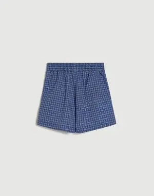 Brunello Cucinelli Patterned Techno Fabric Swim Shorts With Logo