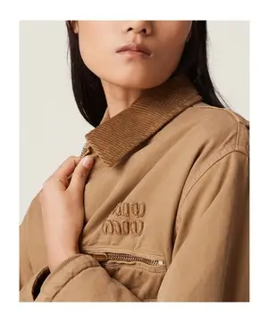 Miu Miu Garment-dyed Gabardine Blouson Jacket