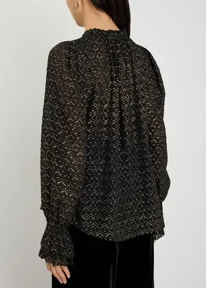 Veronica Beard Maxime Fil Coupé Chiffon Blouse